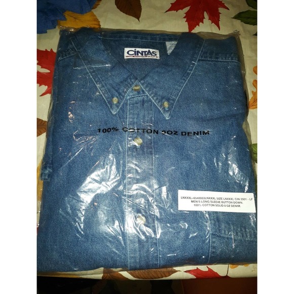 Cintas | Shirts | Denim 0 Cotton Mens 3xl Cintas Brand Long Sleeve ...